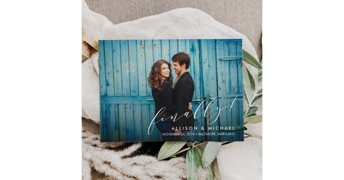 Finally Calligraphy Script Save the Date | Zazzle