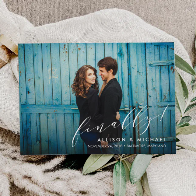 Finally Calligraphy Script Save the Date | Zazzle