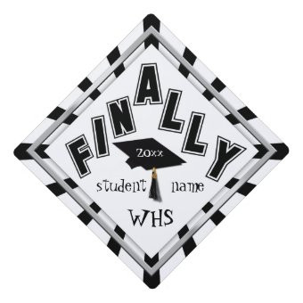 FINALLY! Congrats to the Grad! Graduation Cap Topper | Zazzle