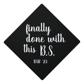 Finally Done | Custom Class Year Graduation Cap Topper | Zazzle