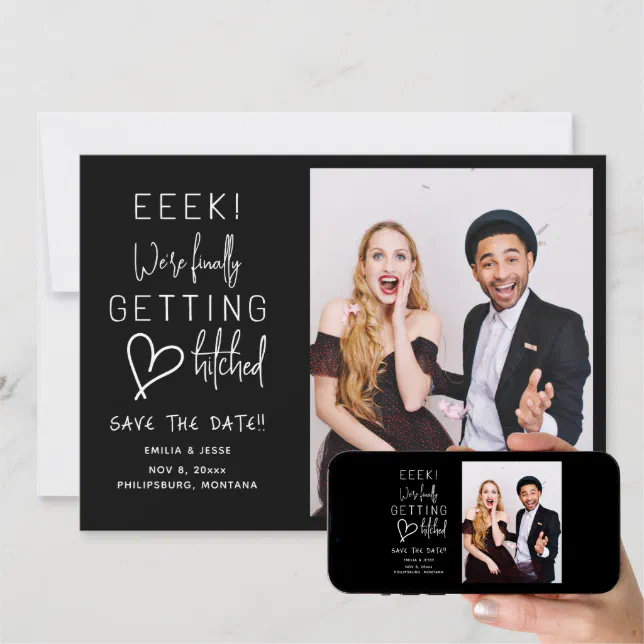 Finally Getting Hitched Wedding Save The Date Invitation | Zazzle