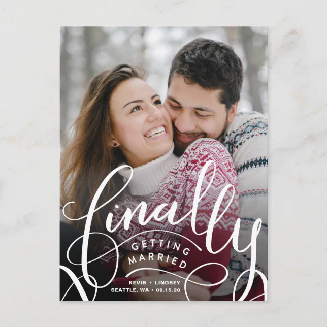 Finally Getting Married Save the Date Postcard | Zazzle