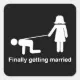 Finally Getting Married Square Sticker | Zazzle