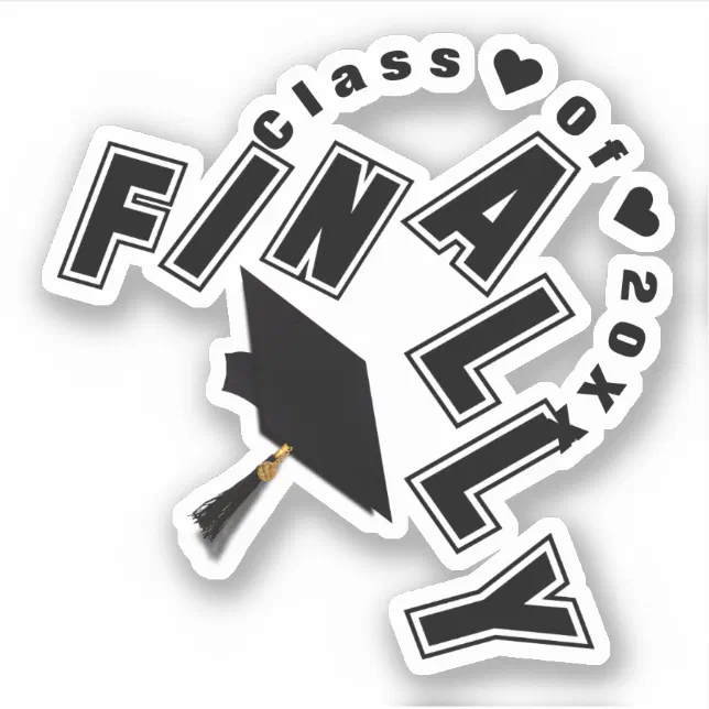 Finally Graduated Graduation Sticker | Zazzle