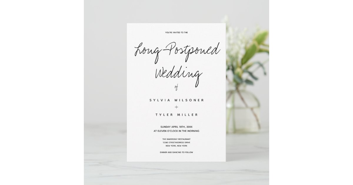 Finally Happening Wedding Typography Minimal | Zazzle
