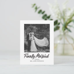 Finally Married Wedding Photo Announcement Postcard | Zazzle