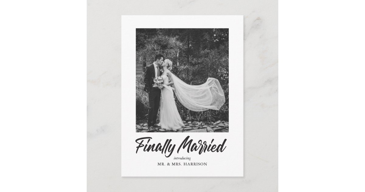 Finally Married Wedding Photo Announcement Postcard | Zazzle
