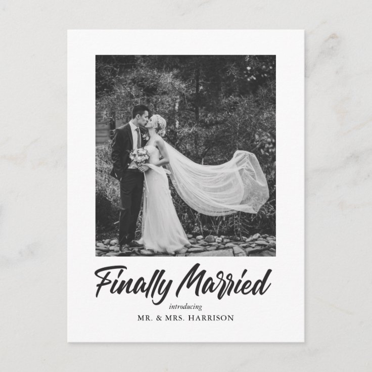 Finally Married Wedding Photo Announcement Postcard | Zazzle