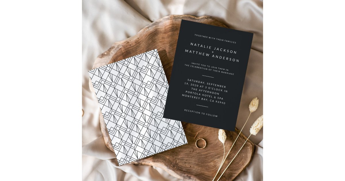Finally, modern geometric wedding invitation | Zazzle