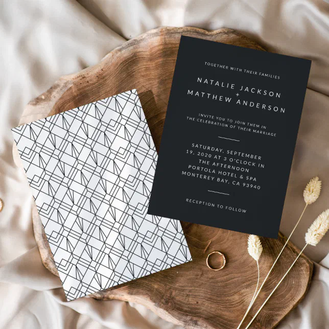 Finally, modern geometric wedding invitation | Zazzle