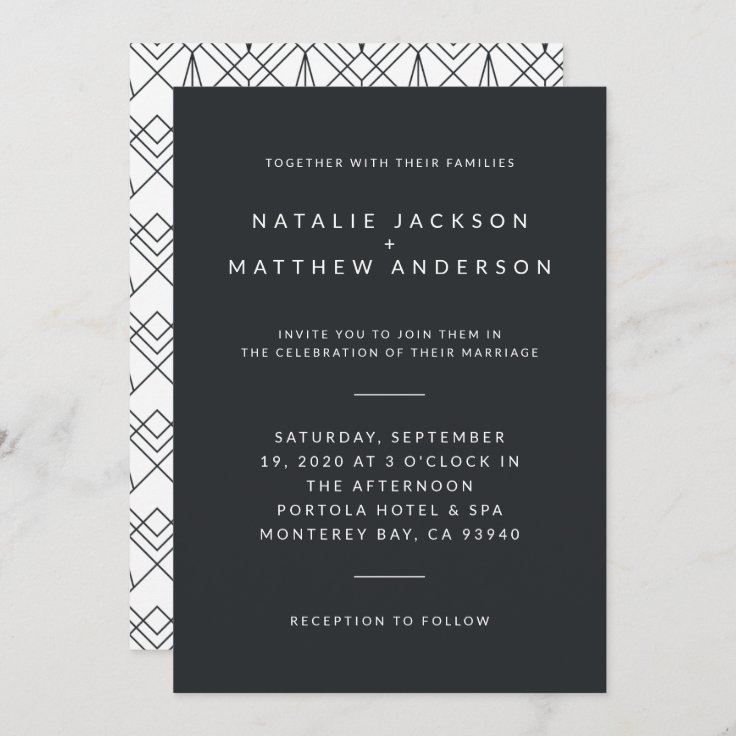Finally, modern geometric wedding invitation | Zazzle