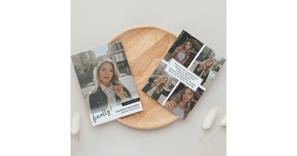 Finally Photo Collage Graduation Party Invitation | Zazzle