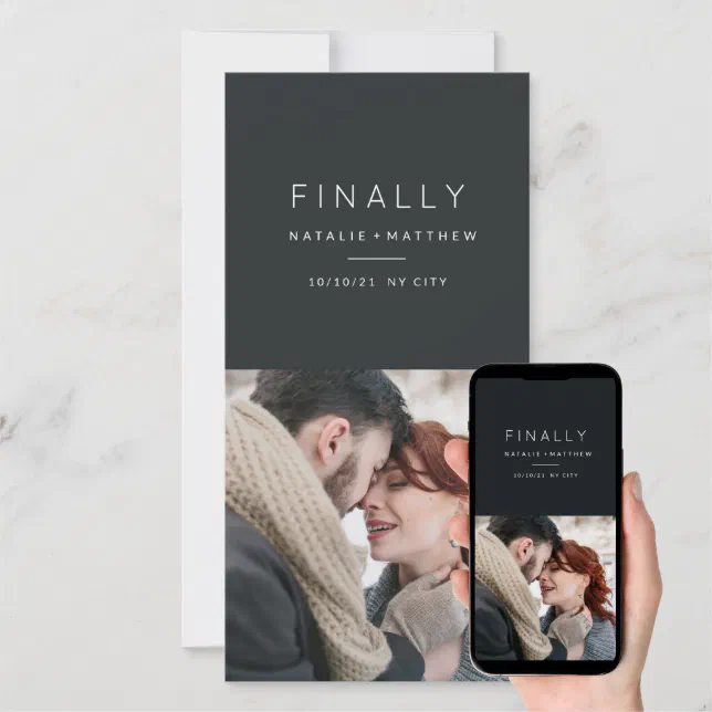 Finally, save the date photo announcement | Zazzle