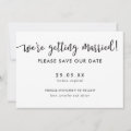 Finally Script Font Overlay Save the Date Card | Zazzle