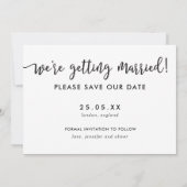 Finally Script Font Overlay Save the Date Card | Zazzle