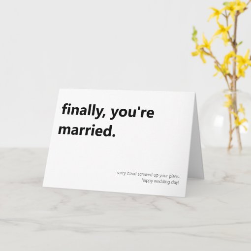 Finally you are married wedding day folded card | Zazzle