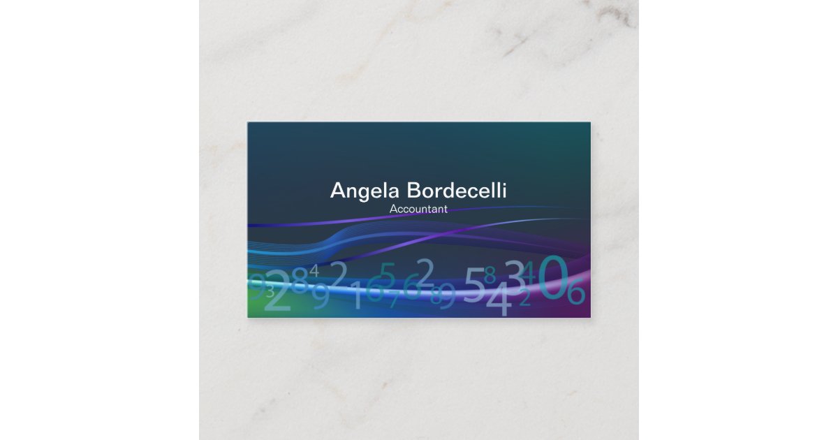 Finance Administration Professional FlowingNumbers Business Card | Zazzle