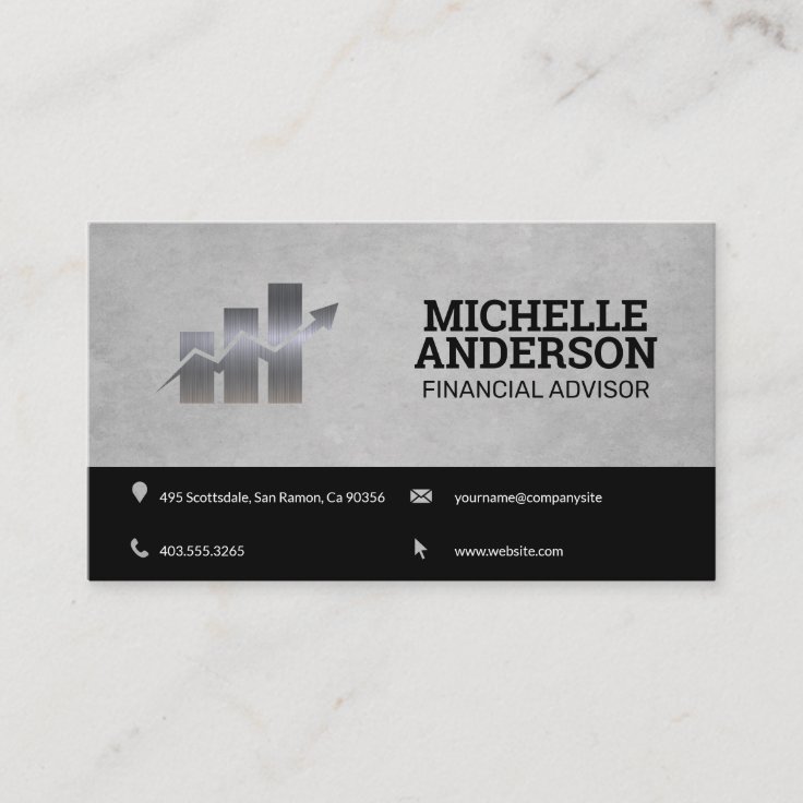 Finance Chart Logo | Stocks | Standard Style Business Card | Zazzle