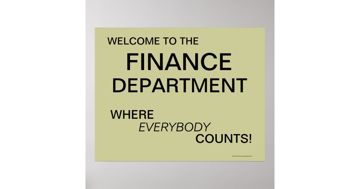 Finance Department Poster | Zazzle