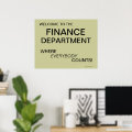 Finance Department Poster | Zazzle