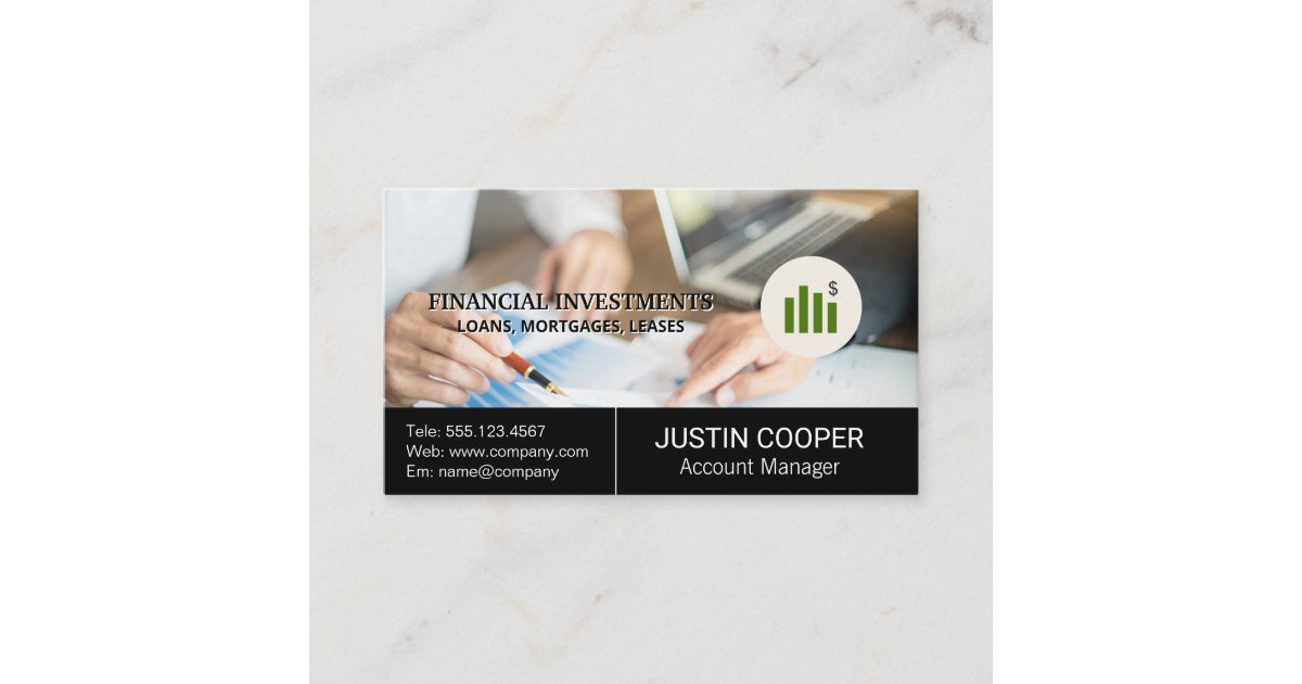 Financial Advising | Risk Management Business Card | Zazzle