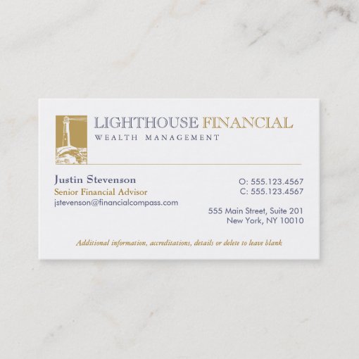 Financial Advisor Business Card | Zazzle