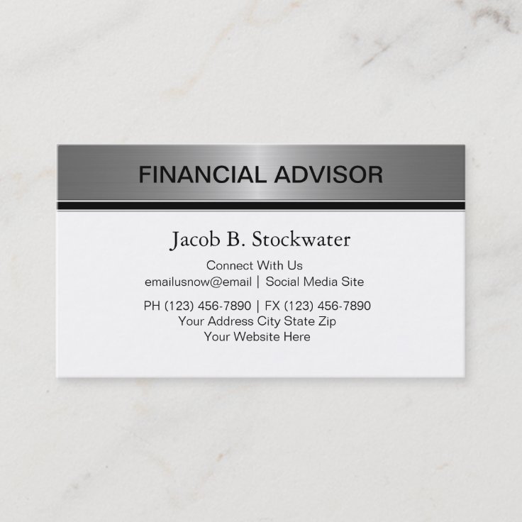 Financial Advisor Business Cards | Zazzle
