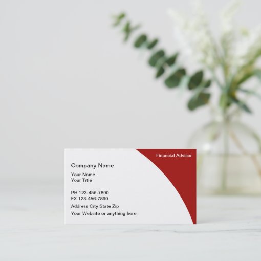 Financial Advisor Business Cards | Zazzle
