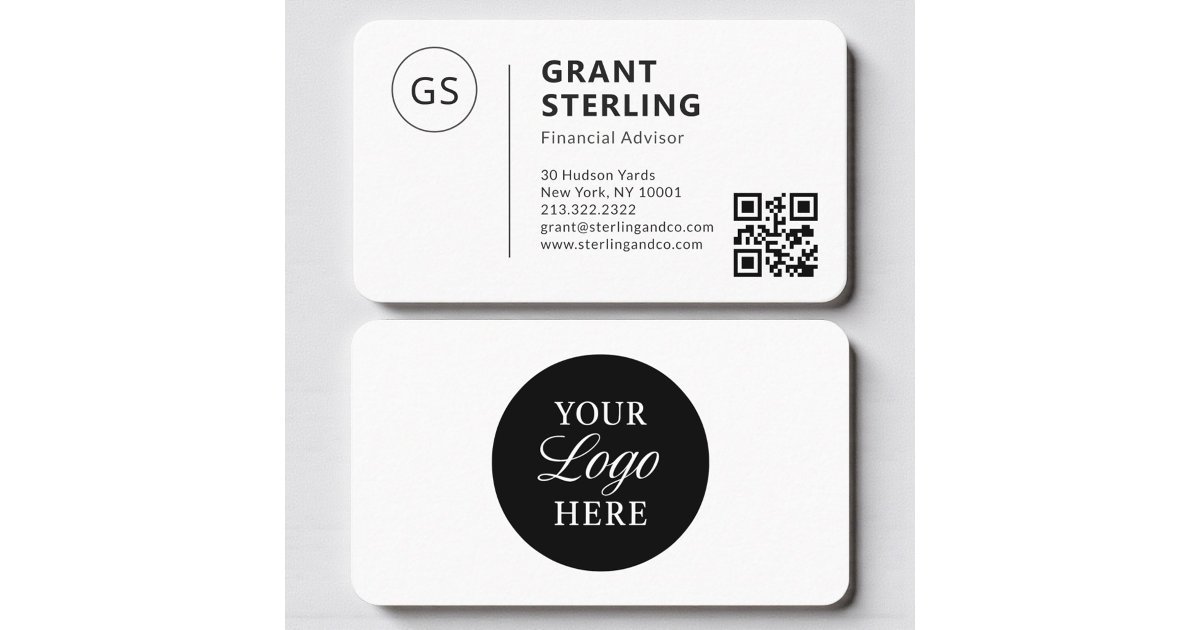Financial Advisor QR Code Logo Professional Business Card | Zazzle