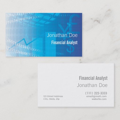 Financial Analyst Accountant Business Card | Zazzle