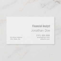 Financial Analyst Accountant Business Card | Zazzle