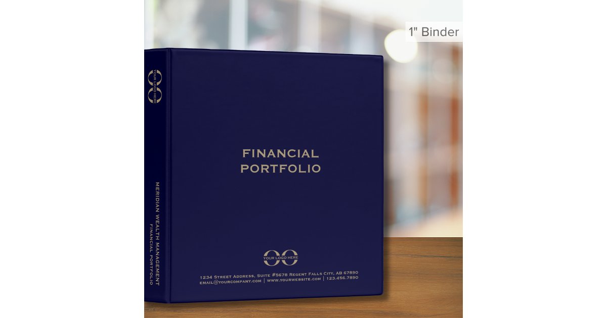 Financial Binder with Template Logo | Zazzle