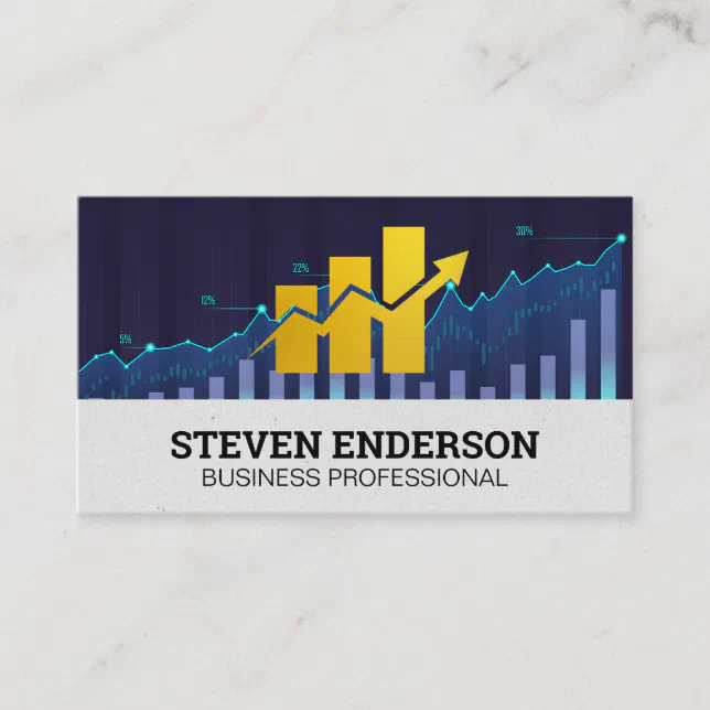 Financial Chart | Stock Graph Bar Chart Business Card | Zazzle