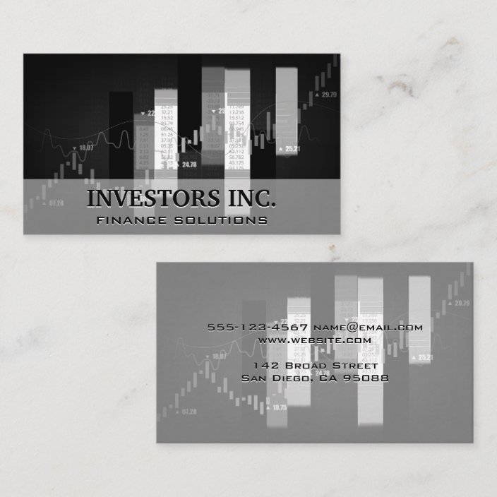 Financial Charts Background Business Card | Zazzle.com