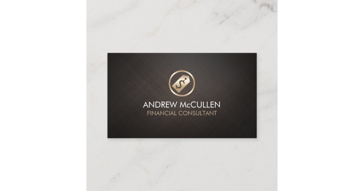 Financial Consultant Dollar Tab Icon Business Card | Zazzle