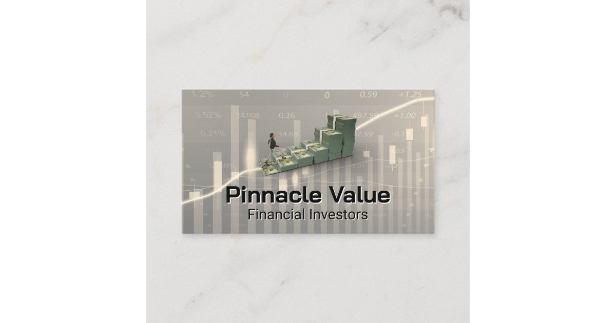 Financial Graph | Stack of Cash Business Card | Zazzle
