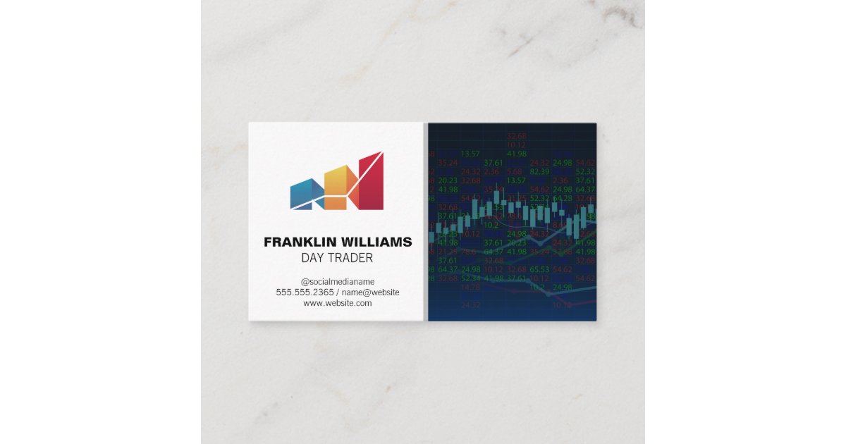Financial Logo | Day Trading Stocks Business Card | Zazzle
