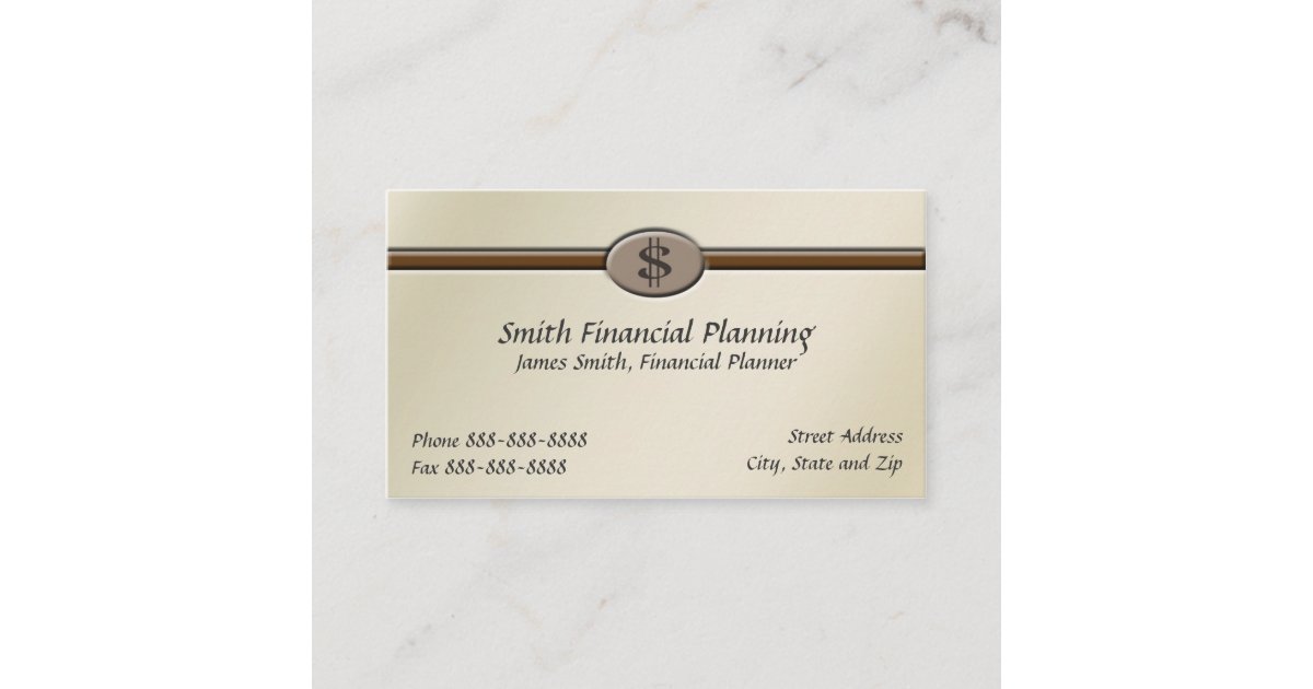 Financial Planner Business Card | Zazzle