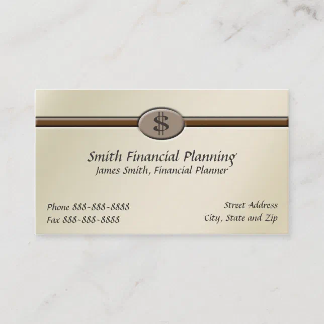 Financial Planner Business Card | Zazzle
