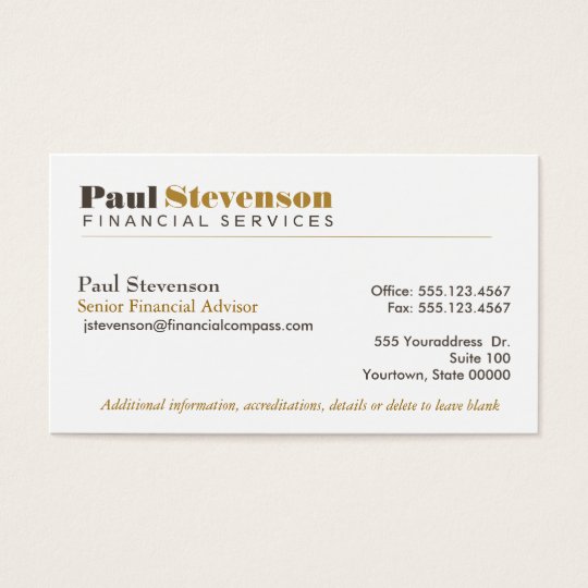 Financial Planner Business Card | Zazzle.com