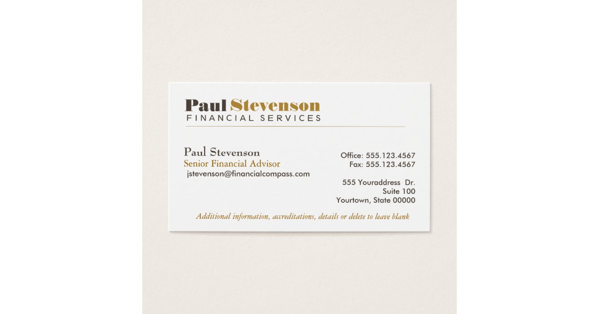 Financial Planner Business Card | Zazzle.com