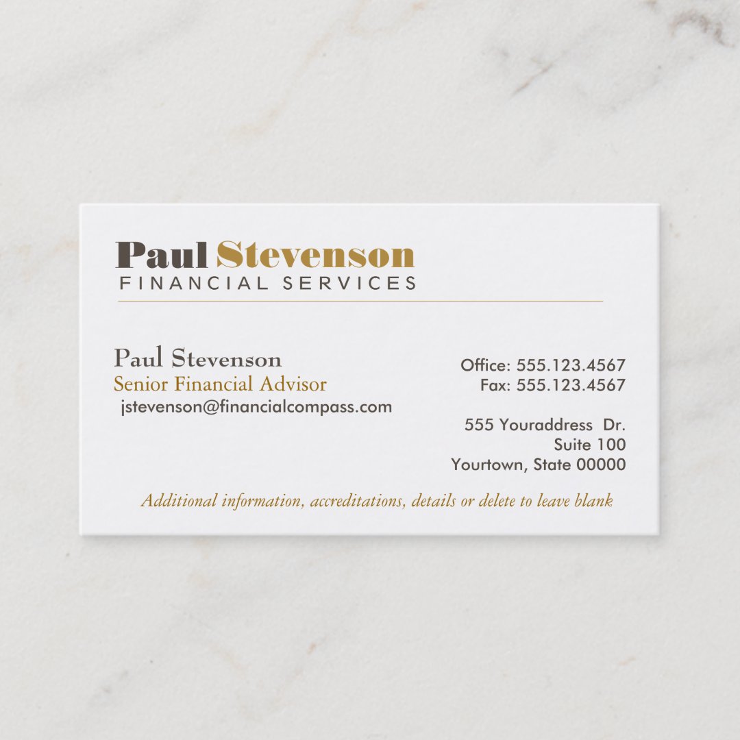 Financial Planner Business Card | Zazzle