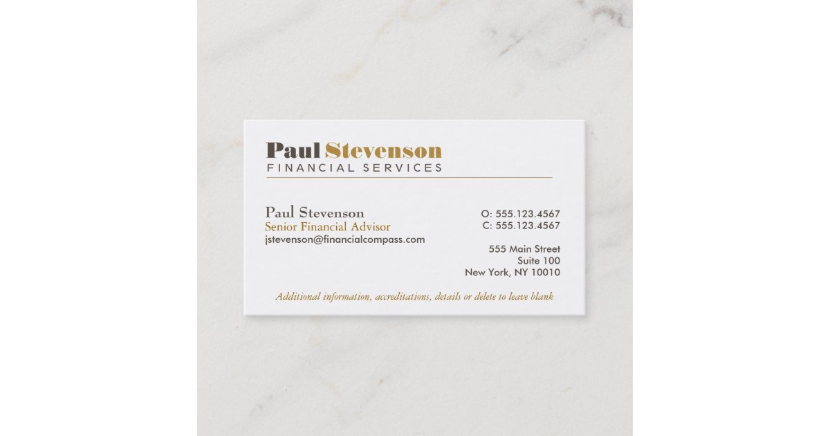Financial Planner Business Card | Zazzle