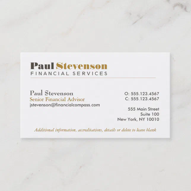 Financial Planner Business Card | Zazzle
