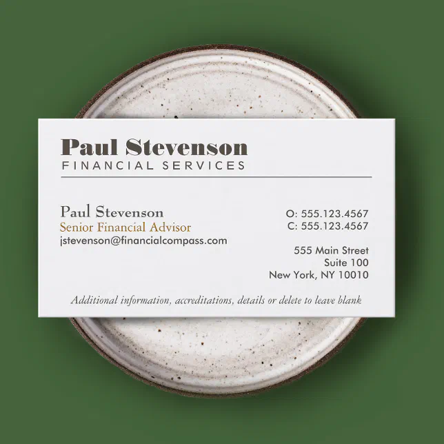 Financial Planner Business Card | Zazzle
