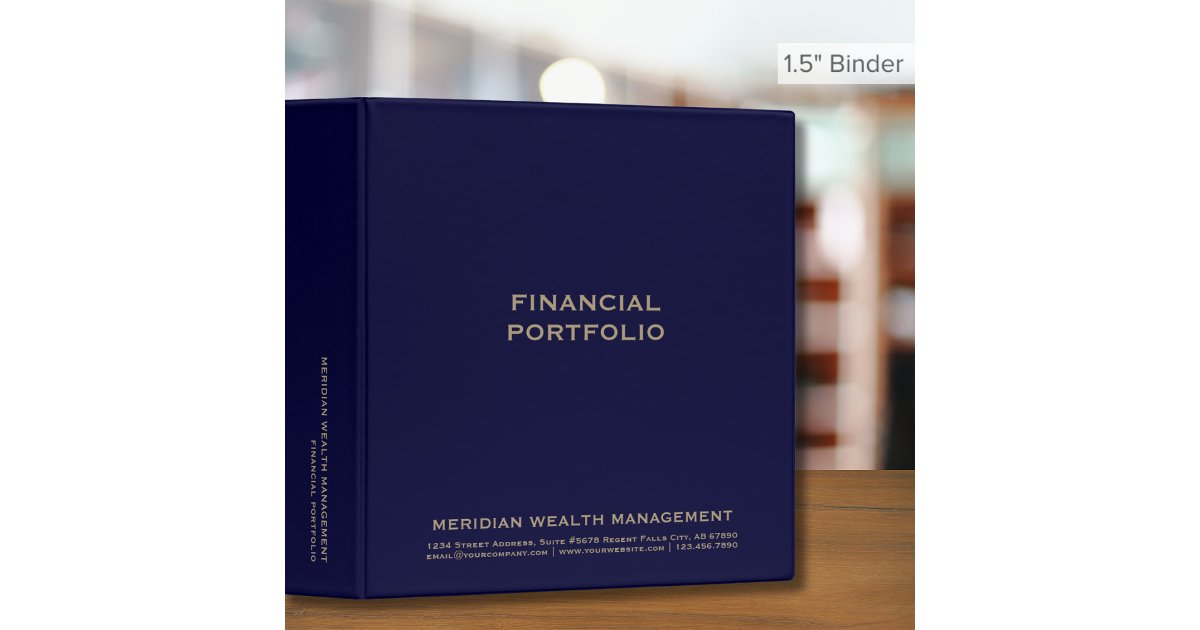 Financial Portfolio Binder | 1.5 Inch | Zazzle
