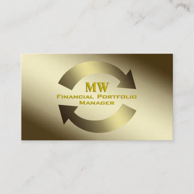 Financial Portfolio Manager, Gold theme logo Business Card | Zazzle