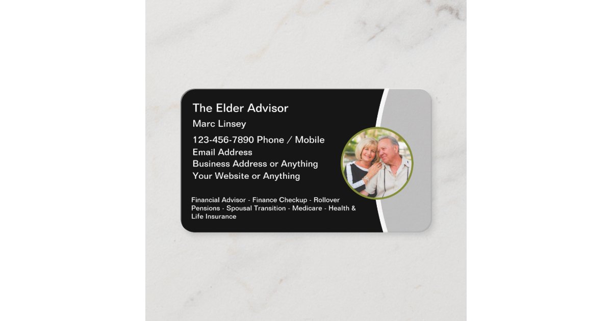 Financial Senior Advisor Retirement Business Cards | Zazzle
