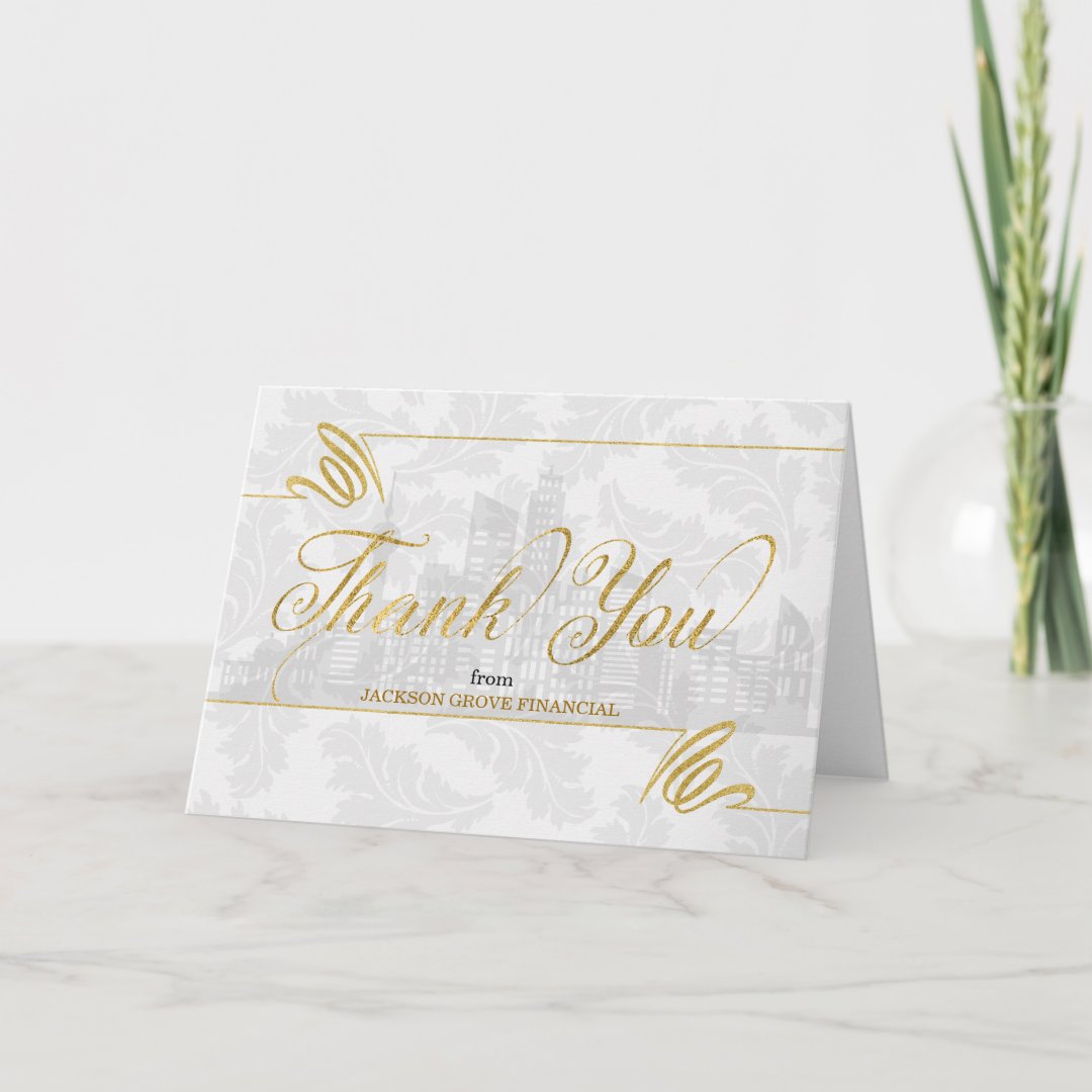 Financial Themed Business Thank You Holiday Card | Zazzle