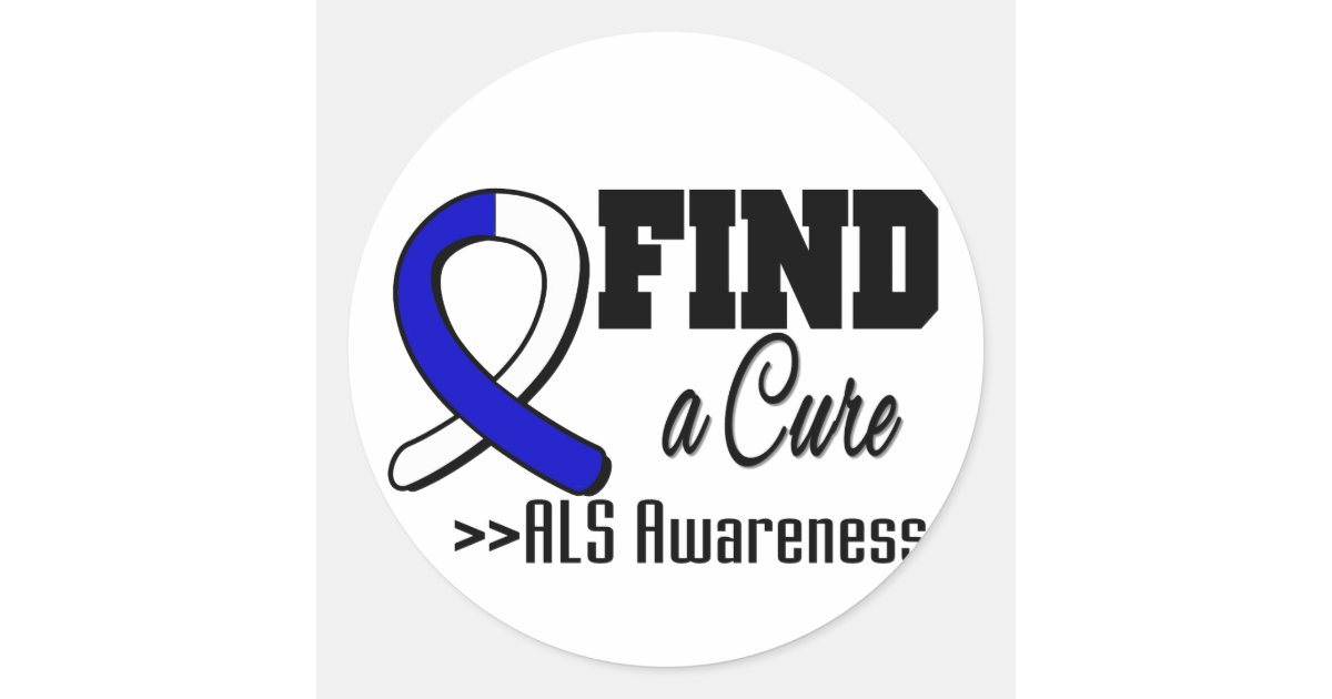Find a Cure ALS Awareness Classic Round Sticker | Zazzle